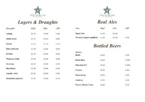 Our Menus - The Star Inn 1744