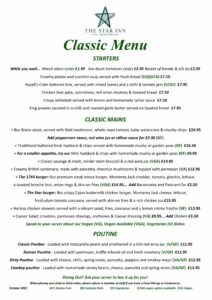 Our Menus - The Star Inn 1744