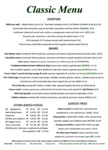 Our Menus - The Star Inn 1744