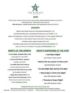 Our Menus - The Star Inn 1744