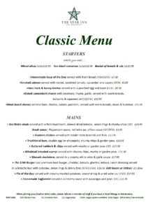 Our Menus - The Star Inn 1744