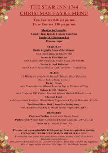 Our Menus - The Star Inn 1744